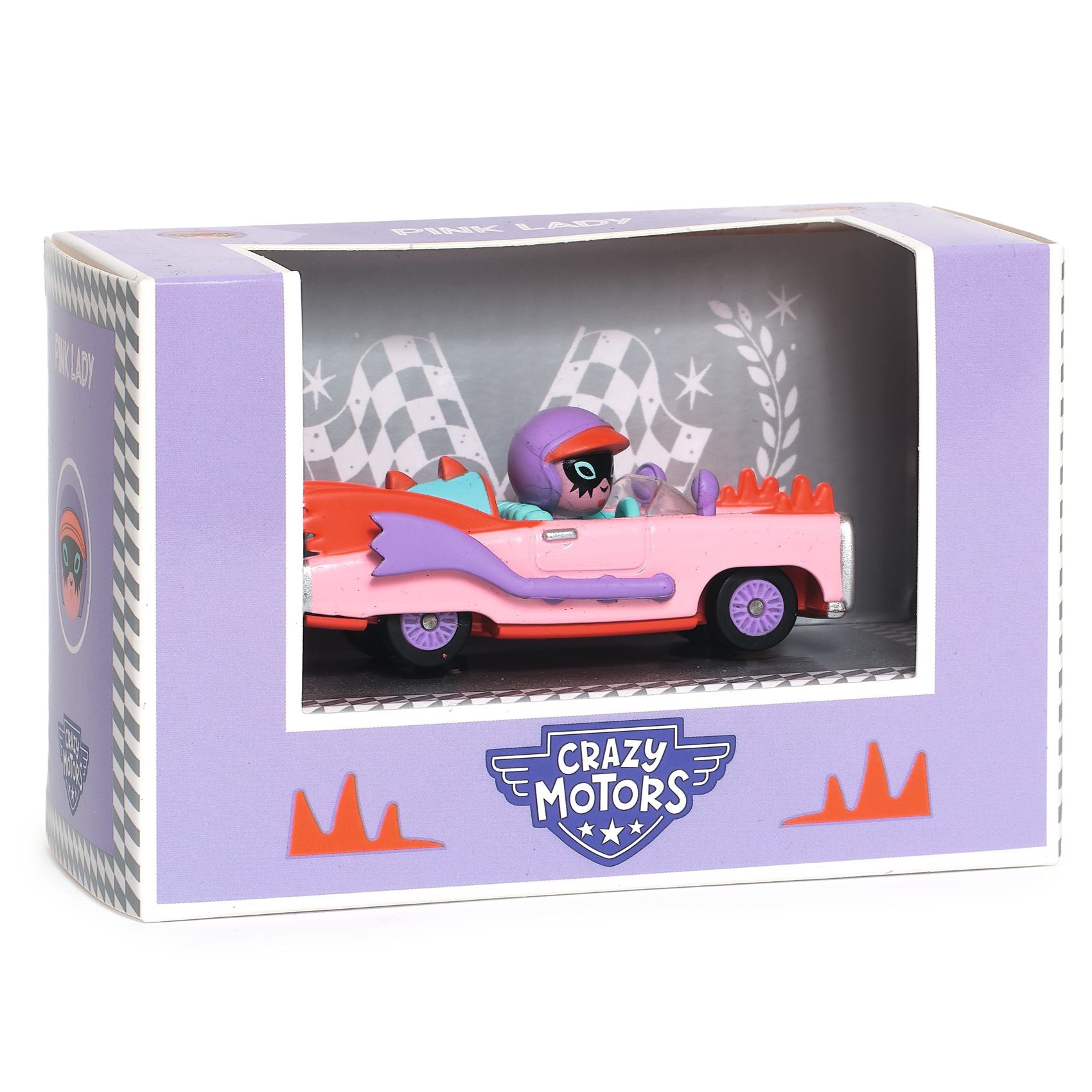 Djeco Crazy Motors Pink Lady - Metal Toy Car Ages 3-9 - Yoyo & Flo