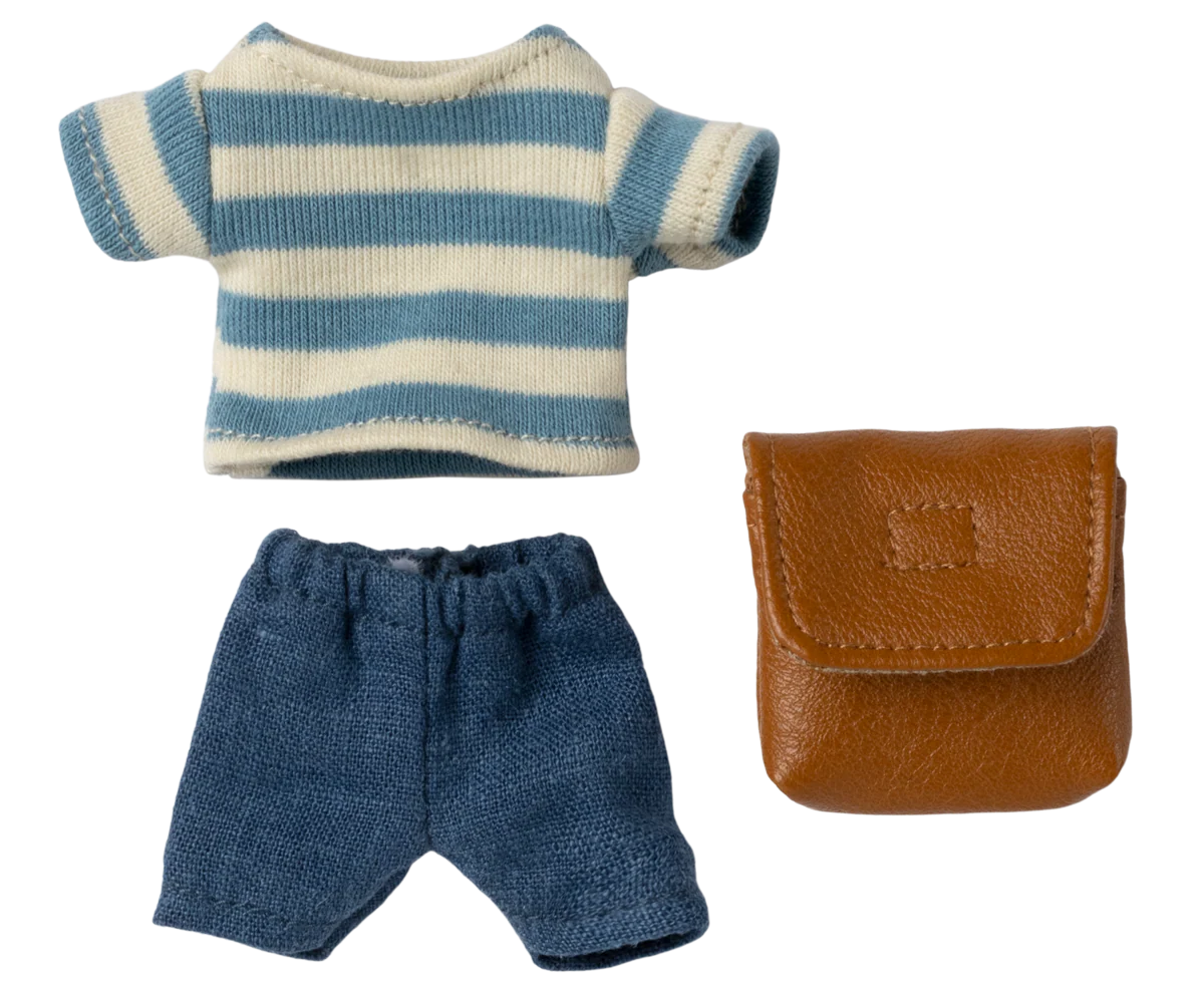 Maileg Clothes and bag for Big brother mouse - Brown - Yoyo & Flo