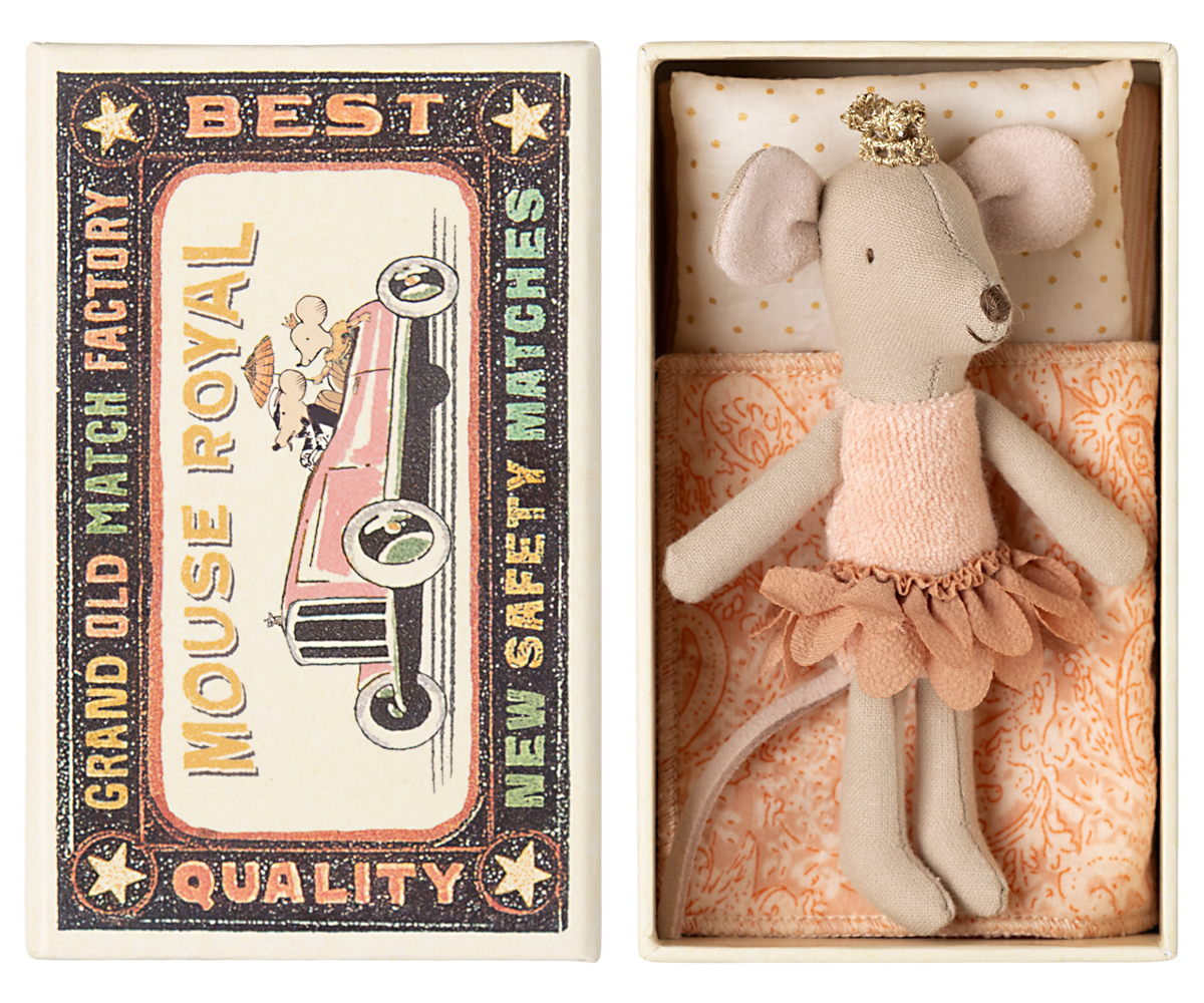 Maileg Princess Little Sister Mouse in a Matchbox - Yoyo & Flo