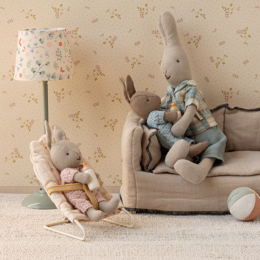 Maileg Bouncer for Brother & Sister Mice, Off White - Yoyo & Flo