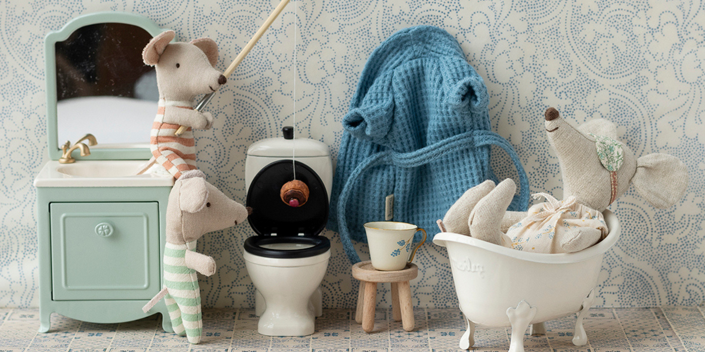 Maileg bathtub, mouse - Yoyo & Flo