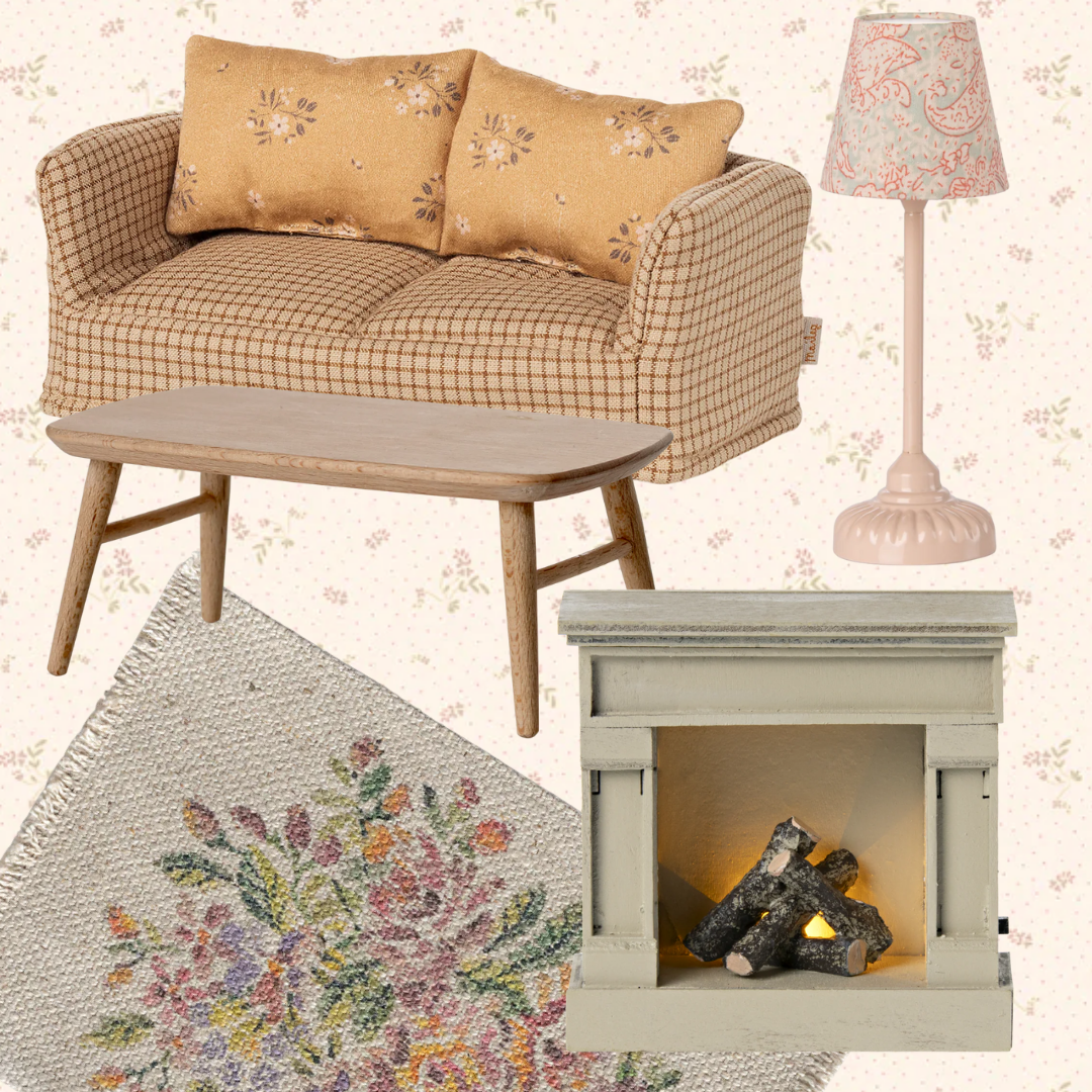 Maileg Living Room Furniture Bundle, Mouse Size, Mable - Yoyo & Flo