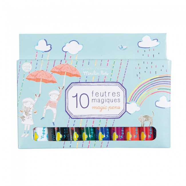 Moulin Roty Magic Pens, Set of 10 - Yoyo & Flo